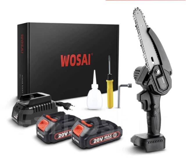 Цепная портативная пила Wosai 20V MT-Series 6 дюймов, 2 аккумулятора ...