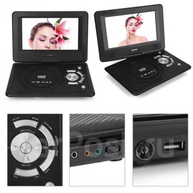 Портативный, переносной DVD двд-плеер с телевизором USB двд,9.8 дюймов ...