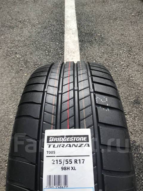 Bridgestone Turanza T005, 215/55 R17, 17", 1 шт, 215 мм, 55 %, радиальный, летние, до 5 %. Цена ...