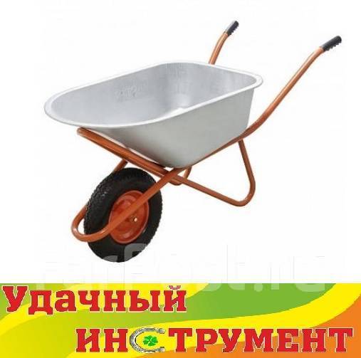 Тачка строительная Техпром WB5009M1/120 (оранжевая) 120л, 1 колесо ...
