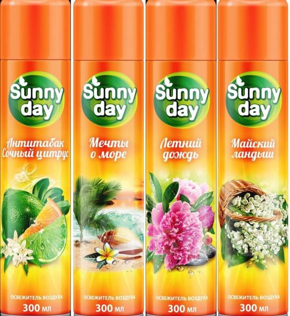 Освежитель воздуха "Sunny Day", 300 мл. в ассортименте - Бытовая химия ...