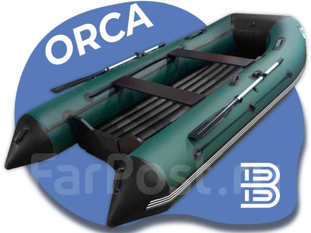 Надувная лодка ПВХ, ORCA 360 НДНД, зеленый/черный - Моторные и гребные ...