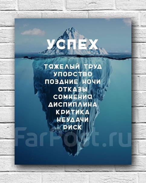 Мотивационная картина Айсберг. Печать на холсте мотивационных картин во ...