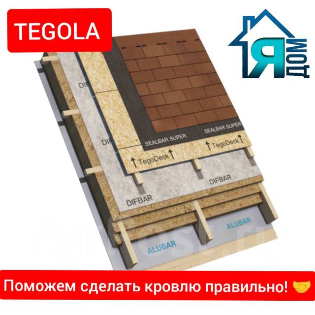 Мягкая черепица Tegola. Я - ДОМ - Кровля и водосток в Большом Камне