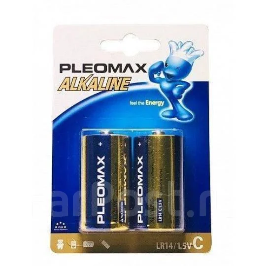 Батарейки Pleomax LR14-2BL, новый, в наличии. Цена: 150₽ во Владивостоке