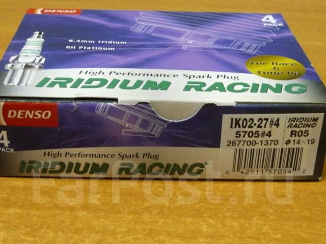 Свеча зажигания Denso Iridium Racing IK02-27 5705 (>10 шт в наличии ...