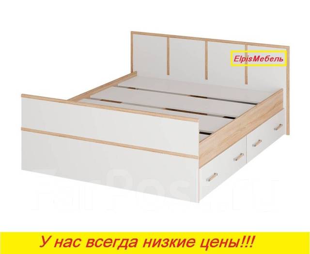 Кровать двухспальная 1400*2000 "Сакура"с ящиками. Сонома Pro ...