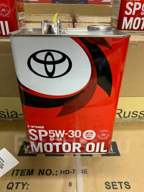 Масло моторное Toyota Motor Oil SP/GF-6A, 5W30, 4 л Оригинал ...