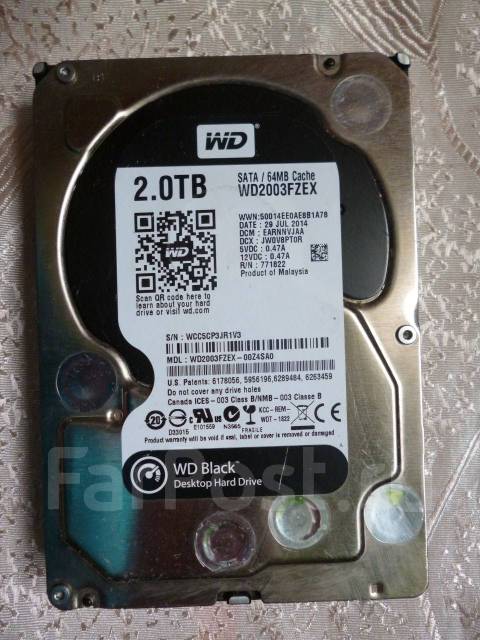 WD SATA HDD 2000 Гб 2 ТБ, 2 000 Гб, б/у, в наличии. Цена: 1 000₽ во ...
