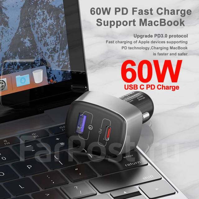 Авто. зарядное устройство Wotobe 83W QC3.0/PD3.0/PPS/AFC/SCP/Smart 2.4 ...