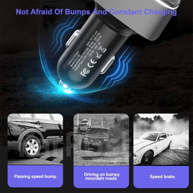 Авто. зарядное устройство Wotobe 83W QC3.0/PD3.0/PPS/AFC/SCP/Smart 2.4 ...