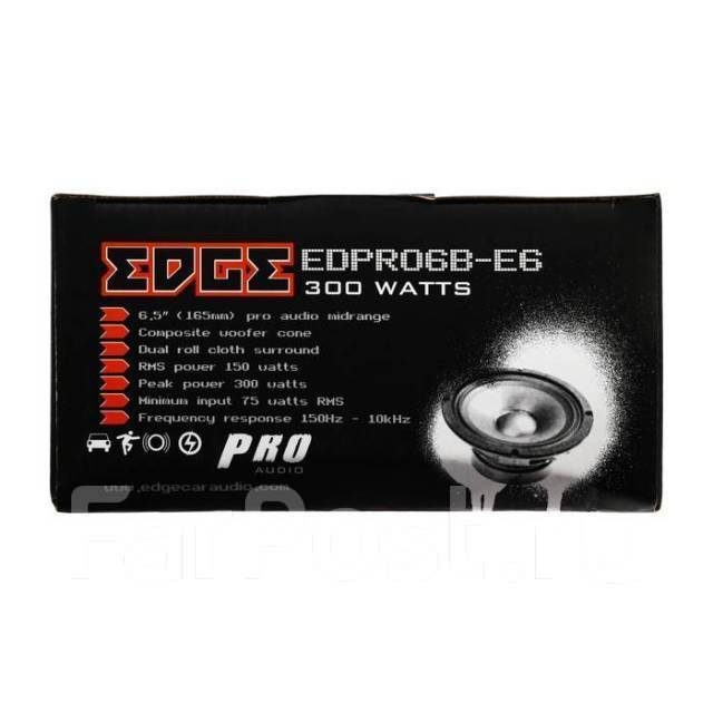 Акустическая система EDGE Edpro6B-E6, 16 см, 300 Вт, комплект 2 шт, компонентные ...