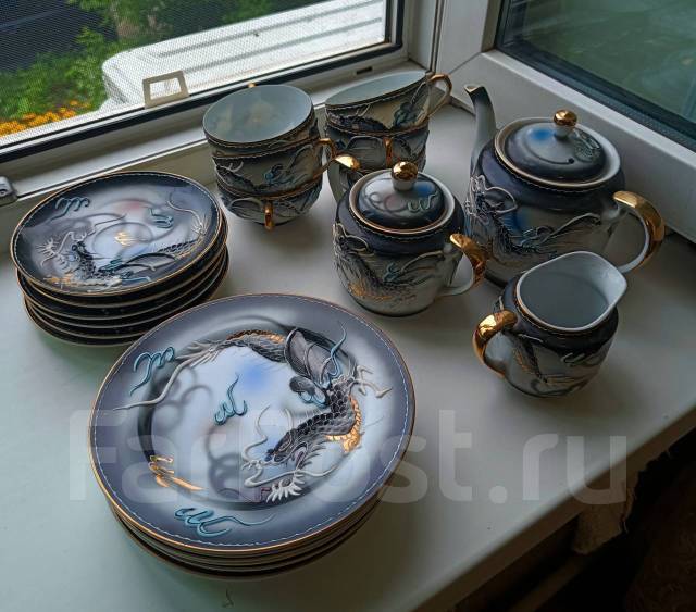 Чайный сервиз из костяного фарфора "Дракон" Япония - Посуда и кухонные ...