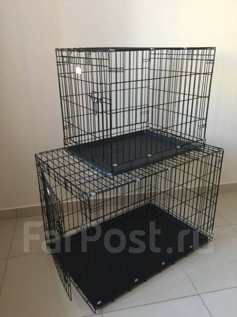 Новая большая клетка с пластиковым поддоном, аксессуары и корма для ...