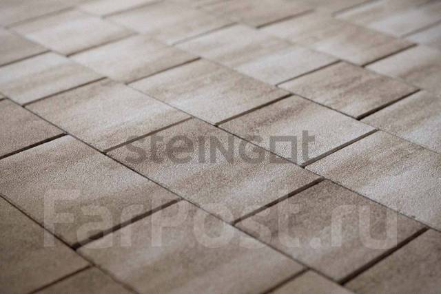 Брусчатка Steingot 40 мм. Коллекция Новый город Травертин Color Mix. Бетонная, вибропрессованная ...