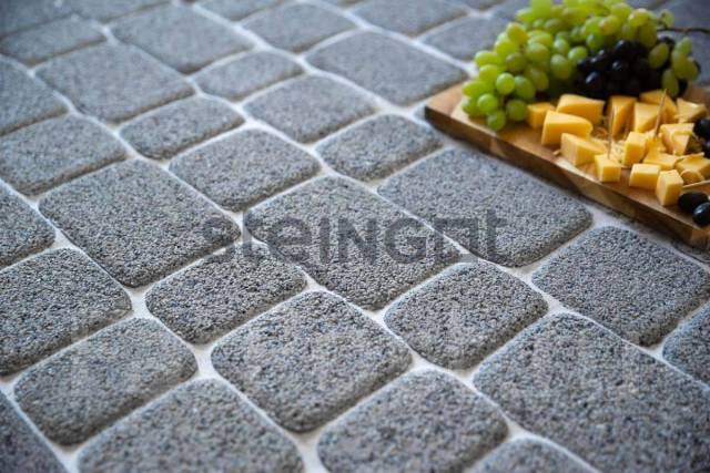 Брусчатка Steingot 60 мм. Коллекция Классика Granit Premium цвет Fumo Bello. Бетонная ...