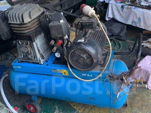 Компрессор воздушный : ABAC : 100L. 10 бар. 5,5kwt. 380V, б/у, в ...