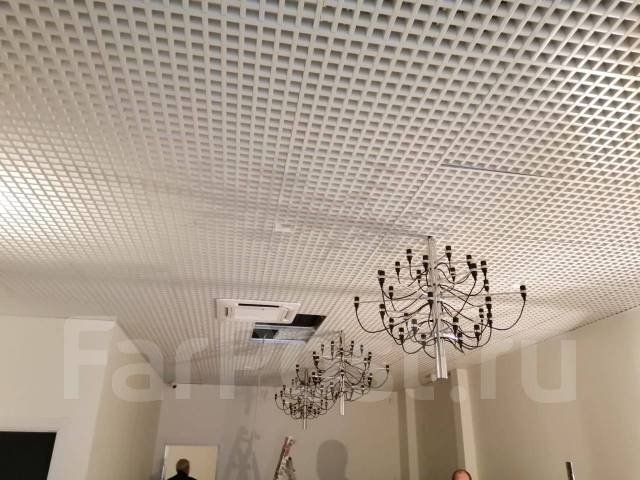 Подвесные потолки Армстронг, Кассетные, Грильято, Реечные, Кубообразные ...