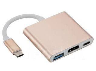 Кабель переходник с Thunderbolt 3(Тандерболт 3) -HDMI, Чёрный 1,8метра ...