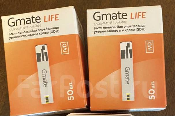 Тест-полоски Gmate LIFE (ДжиМейт Лайф), для глюкометра, новый, в ...