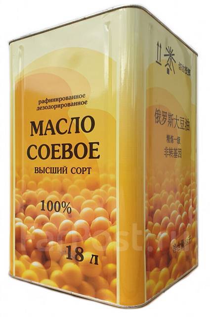 Масло соевое 18 л ж/б, в наличии. Цена: 3 410₽ во Владивостоке