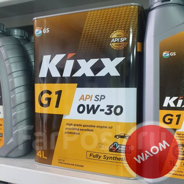 Масло синтетика GS KIXX G1 0W-30 SP/GF-6 4л WAOM, синтетическое, 4,00 л ...