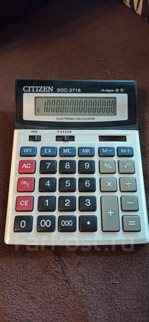 Калькулятор Citizen SDC-2716, 16 разрядный, двойное питание, в наличии ...