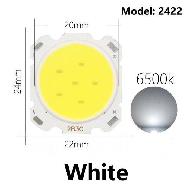 Светодиодные лампы 2B3C COB, 3 Вт 2422 White 3W DC9-10V 250mA, DIY ...