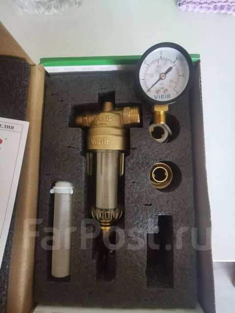 Самопромывной фильтр с манометром 1/2" ViEiR (JC152), для хол. воды ...