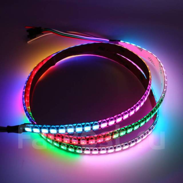 Адресная светодиодная RGB лента WS2812B (144 LED/метр), новый, в ...