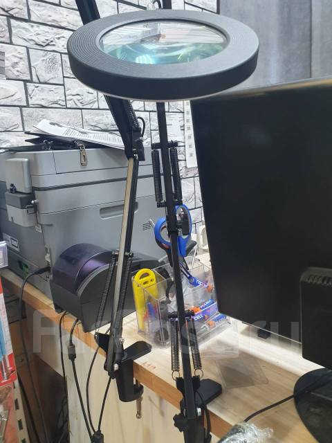Лампа лупа настольная, D200 увеличение 5X 120 LED USB, с кронштейном ...
