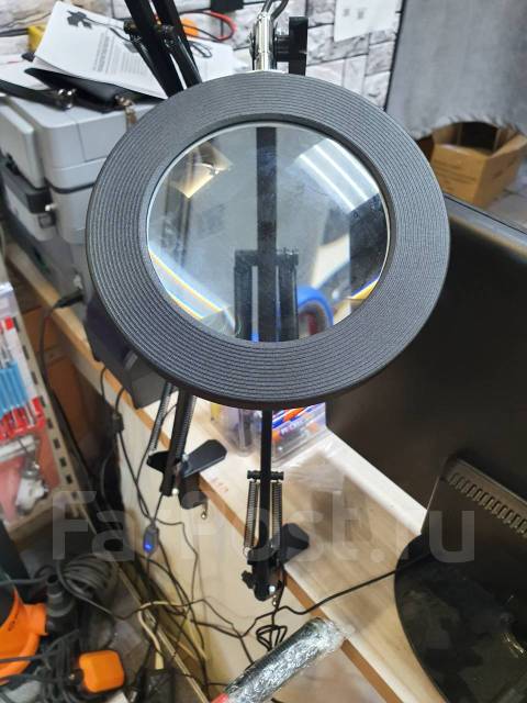 Лампа лупа настольная, D200 увеличение 5X 120 LED USB, с кронштейном ...