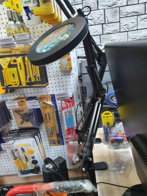 Лампа лупа настольная, D200 увеличение 5X 120 LED USB, с кронштейном ...