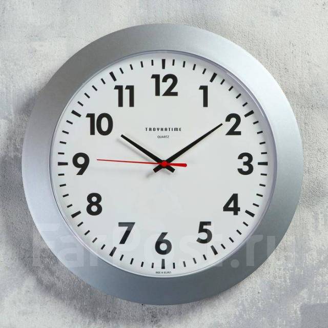 Часы настенные Классика D 30 белый обод под серебро в наличии ИКЕА25 Интерьер текстиль и