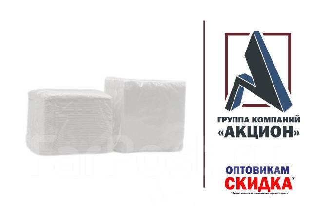 Салфетки бумажные Милея 1-сл. 100л (24*24см) белые, новый, в наличии ...