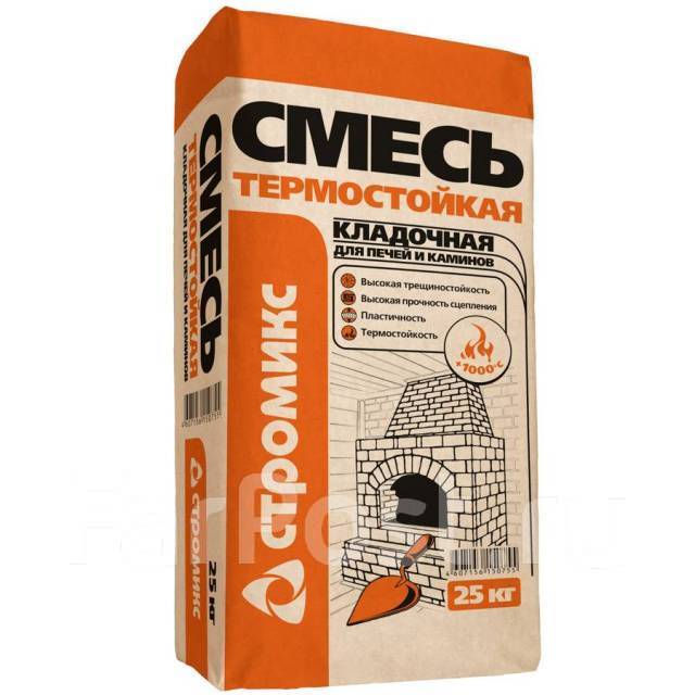Смесь термостойкая кладочная (для печей и каминов) 25 кг Стромикс ...