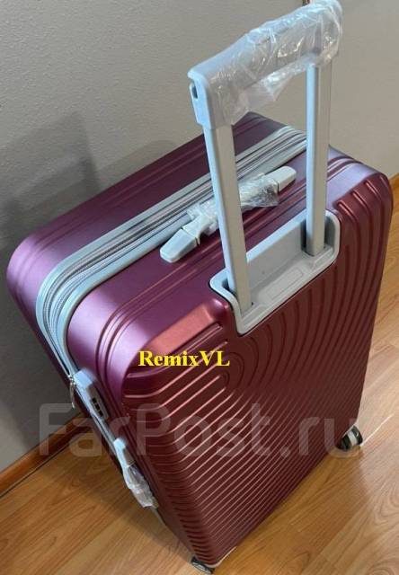 Чемодан TR на колесах ударопрочный бордовый 24 дюйма размер M в багаж ...
