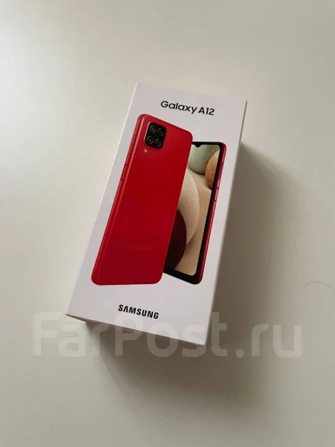 Смартфон Samsung Galaxy A12 4/128GB Red, 6.50", моноблок, красный, 3G ...