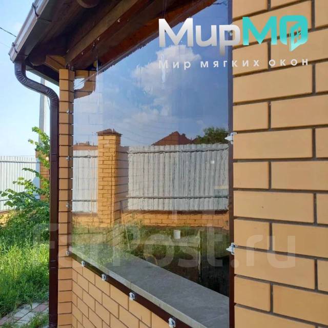 Мягкие окна, окна из пленки ПВХ, шторы для беседки. 1м2, новый, в ...