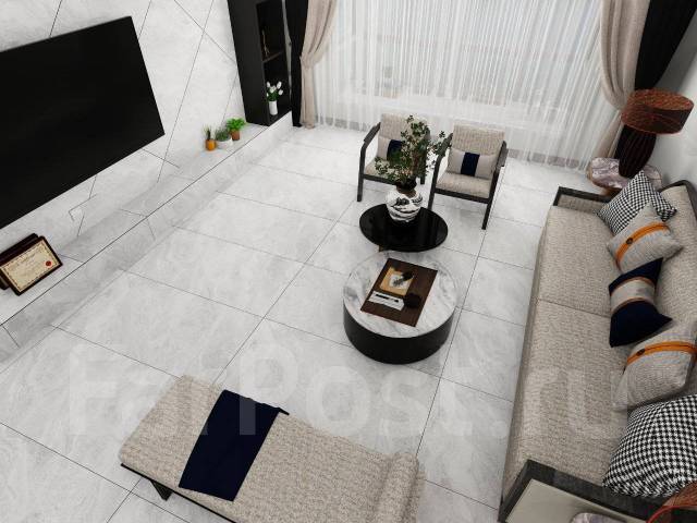 Керамогранит - Imperial Grey. Глянец. Цвет: серый мрамор. 120x60 см, в ...