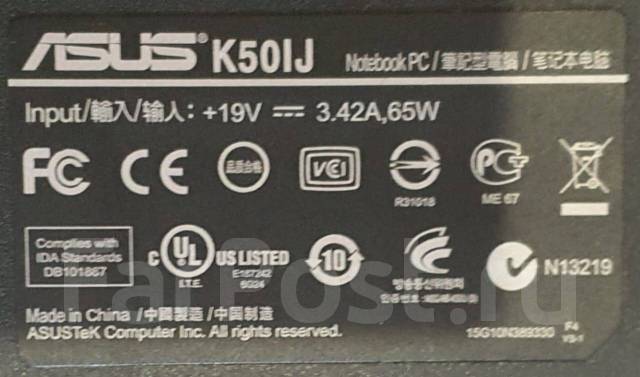 ASUS K50IJ 15.6" Pentium 2200ггц/3gb/hdd250gb, ноутбук, 250 Гб, 3072 мб ...