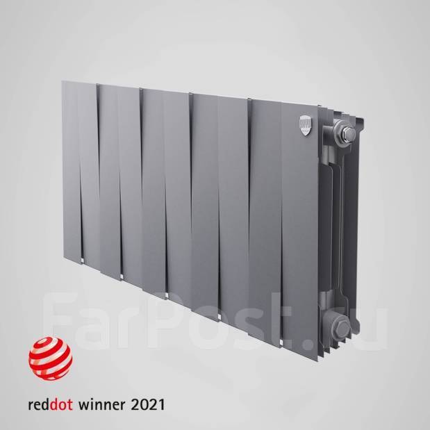 Радиатор биметалический Royal Thermo Pianoforte 300 Silver- 12 секций ...