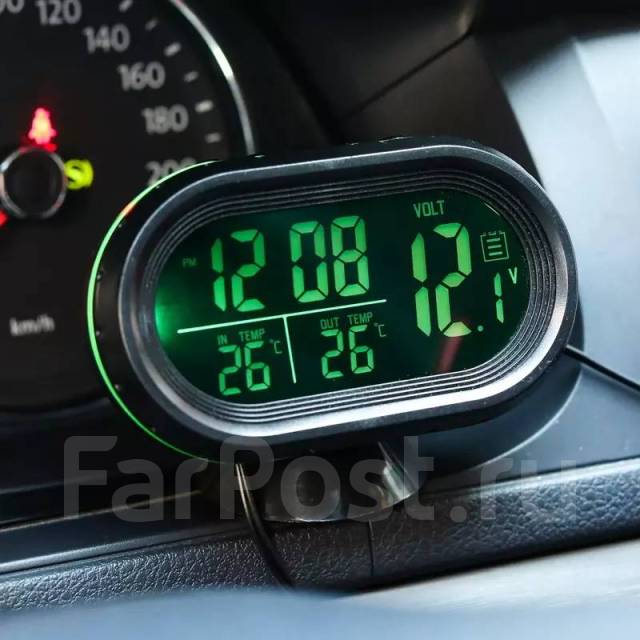 Автомобильные часы с термометром 12-24V вольтметром VST - 7009V купить ...
