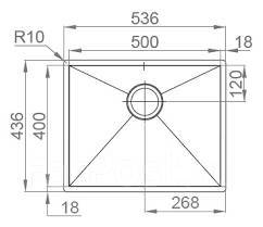 Кухонная мойка нижнего монтажа RODI Box line 50 Португалия - Сантехника ...
