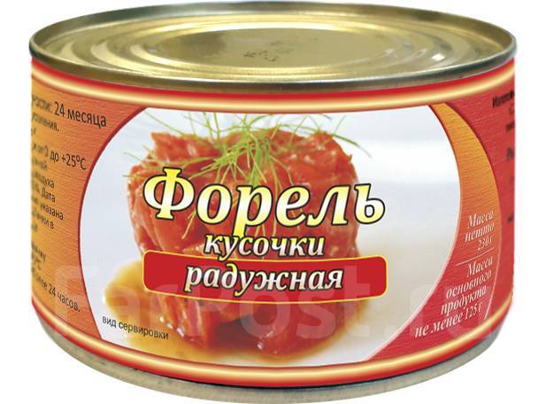 Рыбные консервы Форель кусочки радужная Месье - Рыба и морепродукты во ...