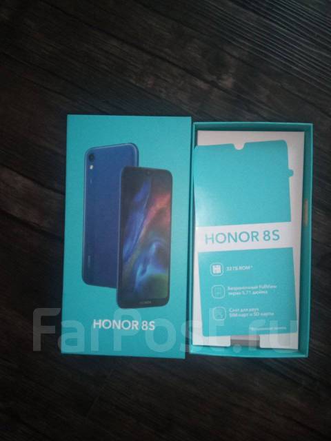 Смартфон Honor 8S, 32 гб, 5.50", моноблок, синий, б/у, в наличии. Цена: 5 000₽ во Владивостоке