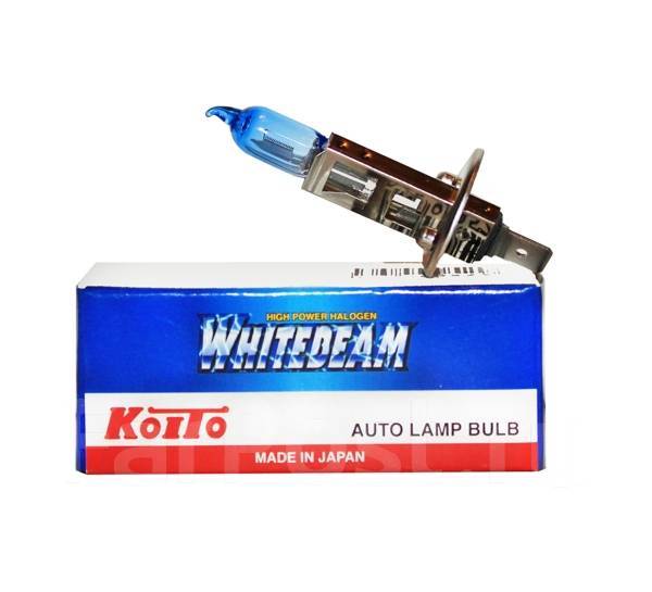Галогенная лампа Koito Whitebeam H1 12V 55W, яркость 100W, 4200K купить ...