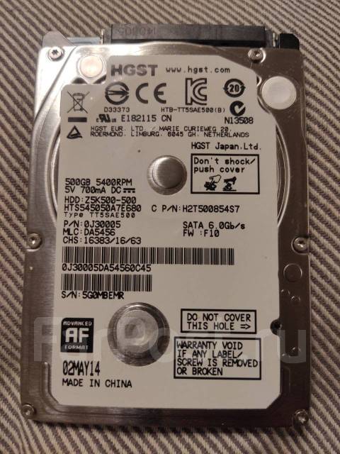 Жесткий диск HGST 500 Gb + клавиатура ASUS T100TA, 500 Гб, SATA, б/у, в ...