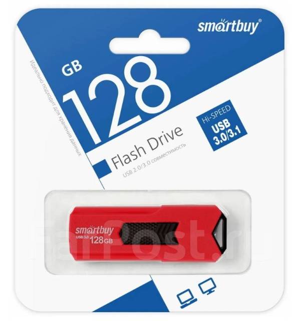 USB-флешка Smartbuy 128GB Stream RED - Носители информации во Владивостоке