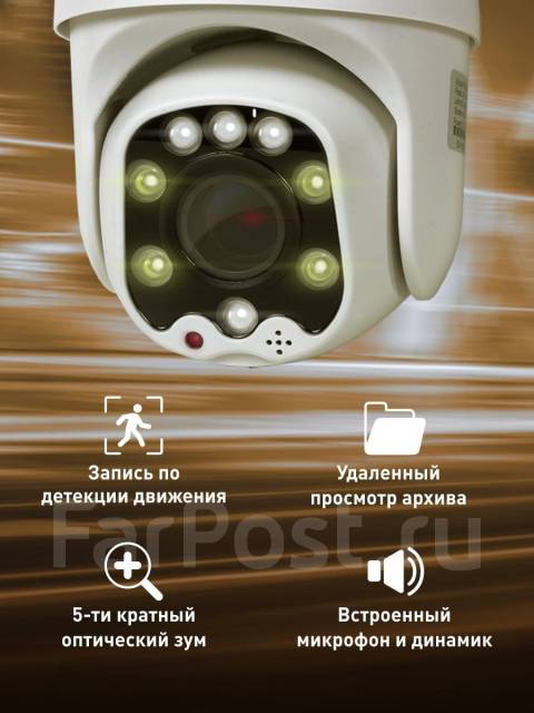 Уличная поворотная WIFI камера, видеокамера с 5X зумом 5Мп Camhi, новый ...